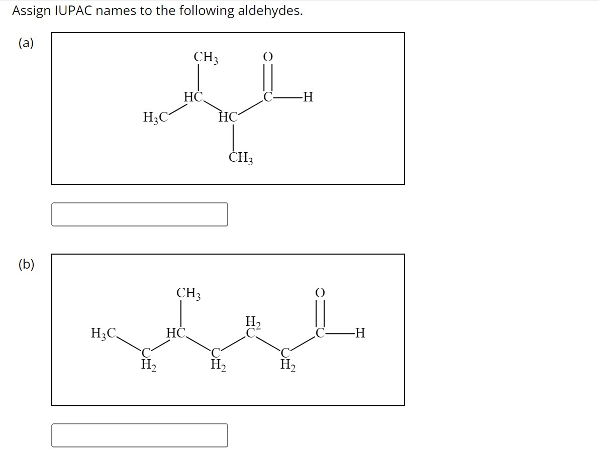 Solved Need help naming these aldahydes | Chegg.com