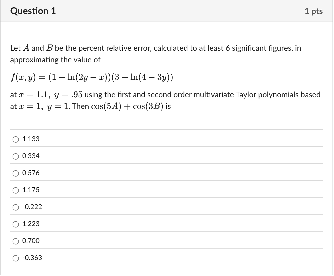 Solved Question 1Let A and B be ﻿the percent relative error, | Chegg.com