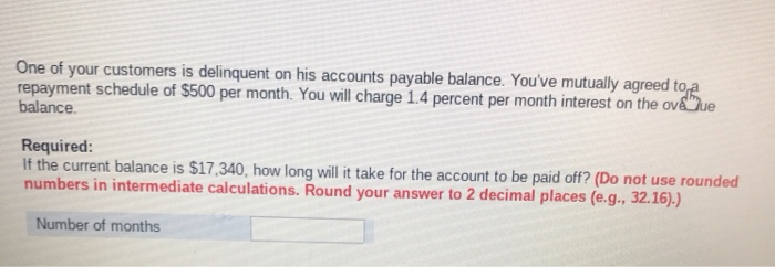 Solved One of your customers is delinquent on his accounts | Chegg.com