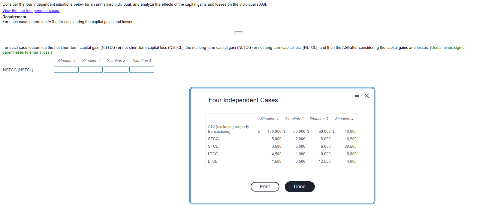 Solved Consider the four independent situations below for an | Chegg.com Solved Consider the four independent situations below for an | Chegg.com