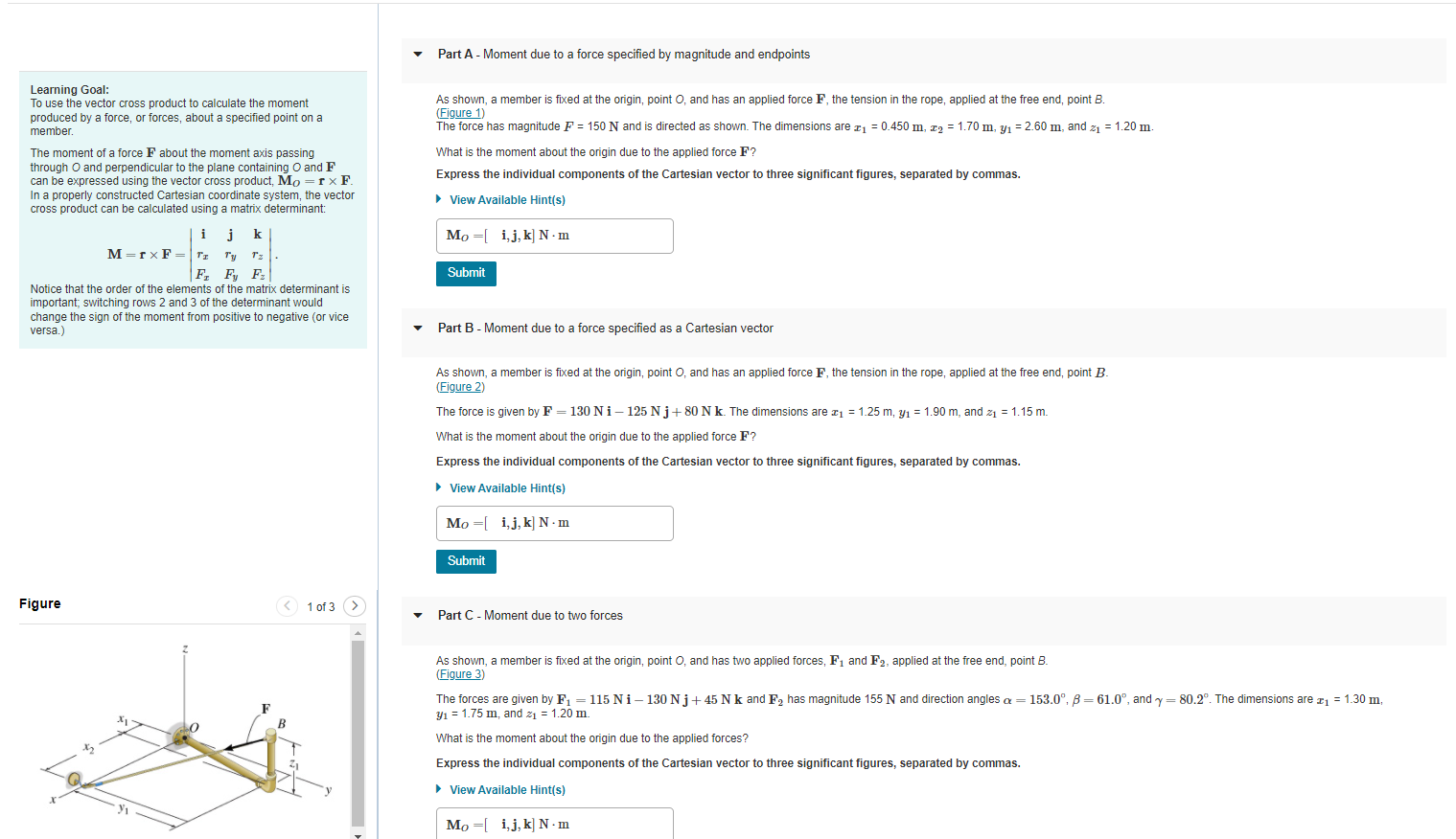 Solved Figure 2 of 3 B Figure 3 of 3 F2 B Part A - Moment | Chegg.com