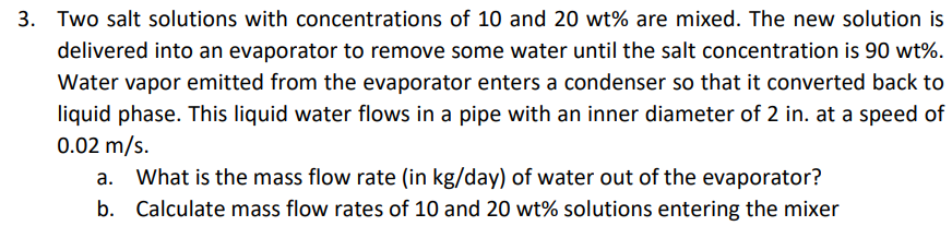 Solved Two salt solutions with concentrations of 10 and | Chegg.com