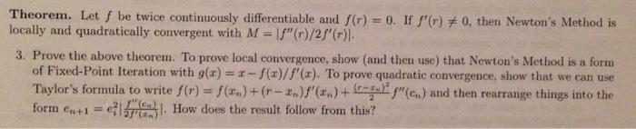 Solved Theorem. Let f be twice continuously differentiable | Chegg.com