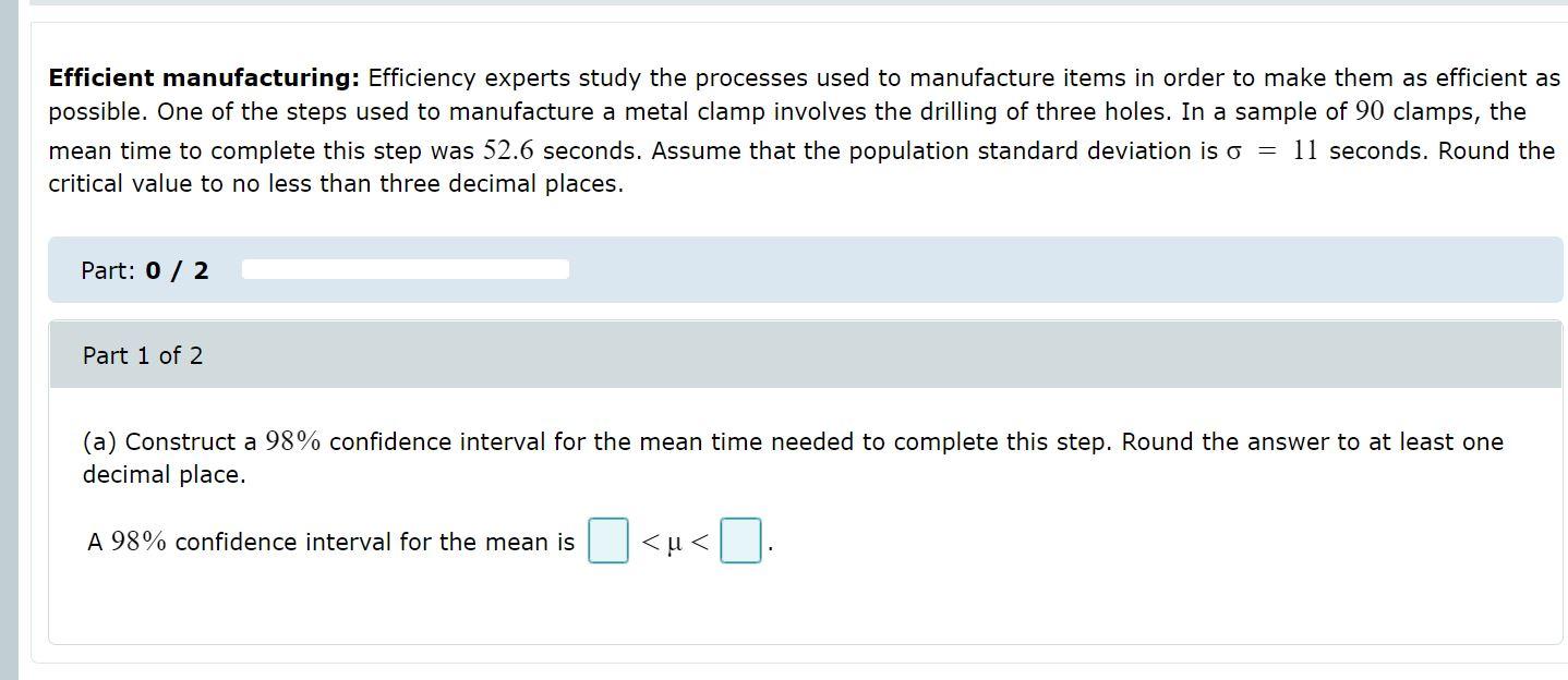Solved Efficient manufacturing: Efficiency experts study the | Chegg.com