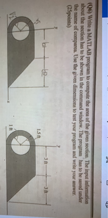 Solved 06 Write A Matlab Program To Compute The Area Of 7387