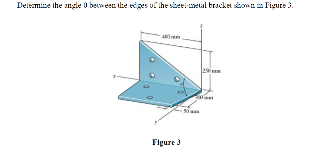 Solved Determine the angle θ between the edges of the | Chegg.com