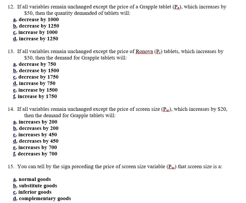 Solved The multivariate demand function below will be needed | Chegg.com