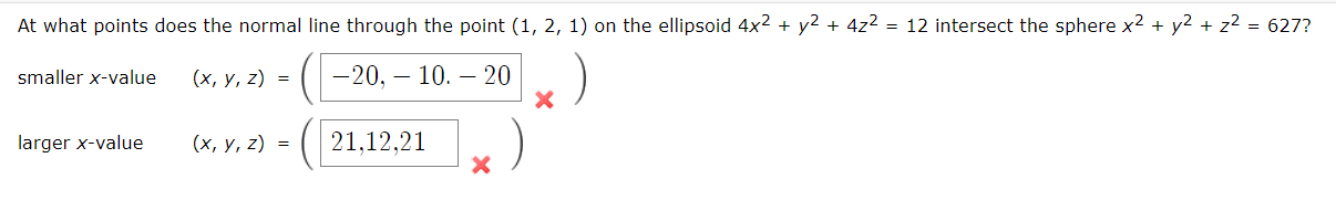 Solved At what points does the normal line through the point | Chegg.com