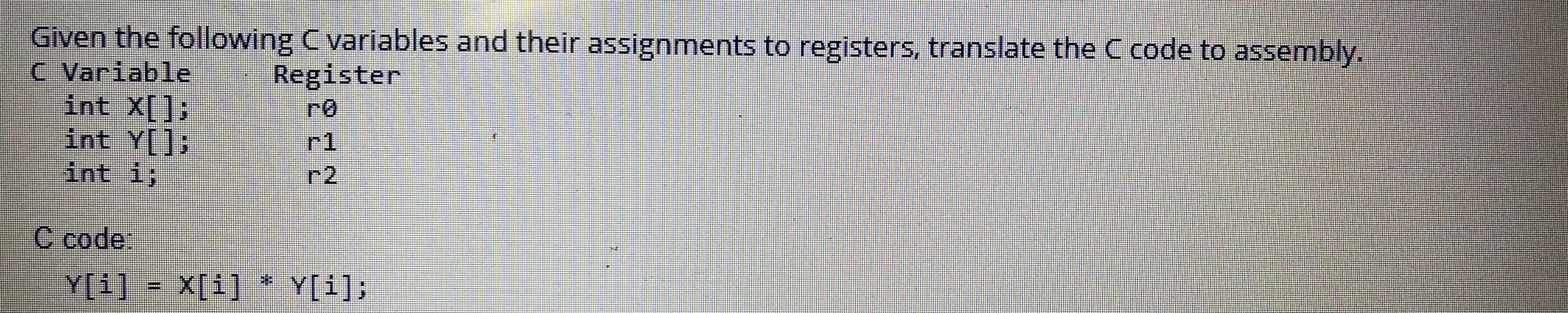 Solved Given the following C variables and their assignments | Chegg.com