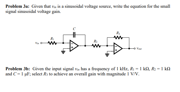 Solved Given that Vin is a sinusoidal voltage source, write | Chegg.com