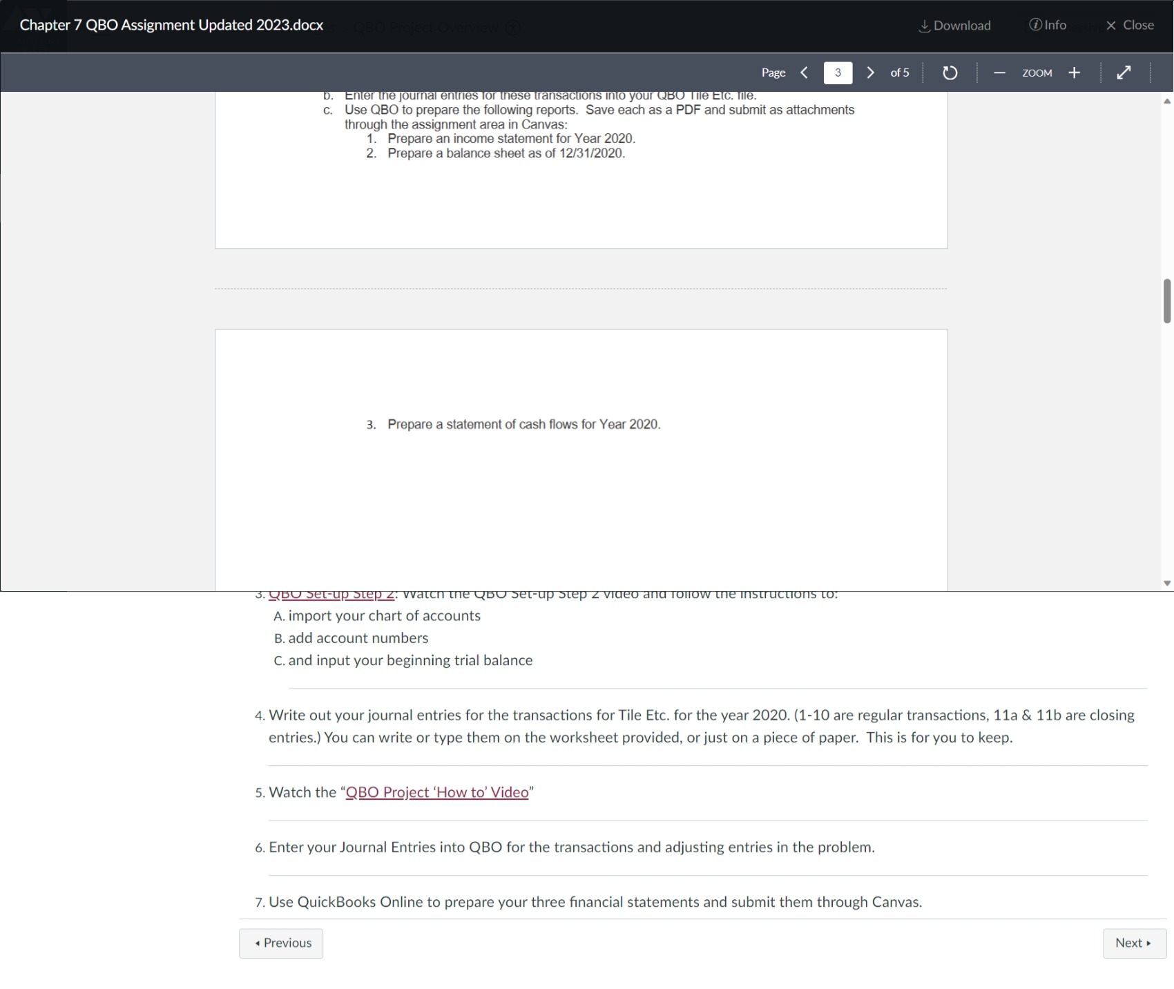 Solved QuickBooks Online Computerized Accounting Project: | Chegg.com