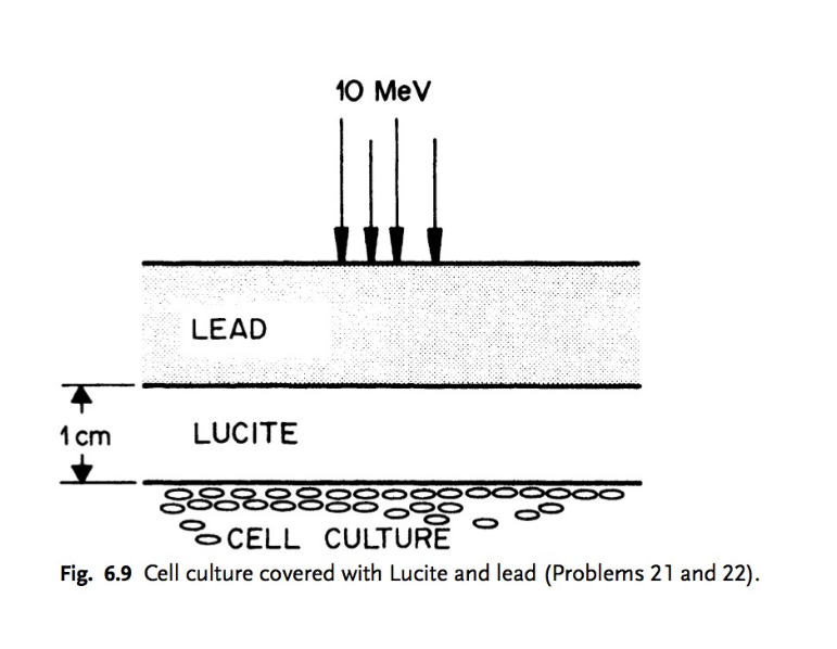 Solved 10 MeV LEAD 1 cm LUCITE O CELL CULTURE Fig. 6.9 Cell | Chegg.com