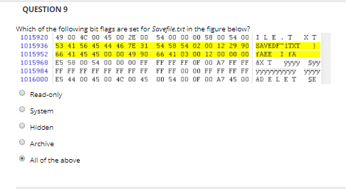 Solved Which of the following bit flags are set for | Chegg.com