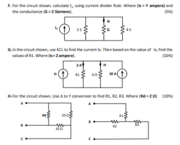 Solved F. For the circuit shown, calculate l, using current | Chegg.com