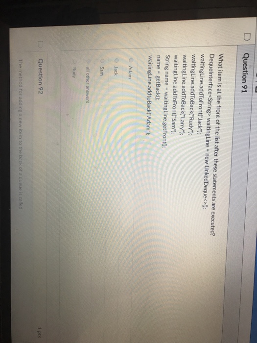 Solved D Question 71 1 Pts Given The Following Array 