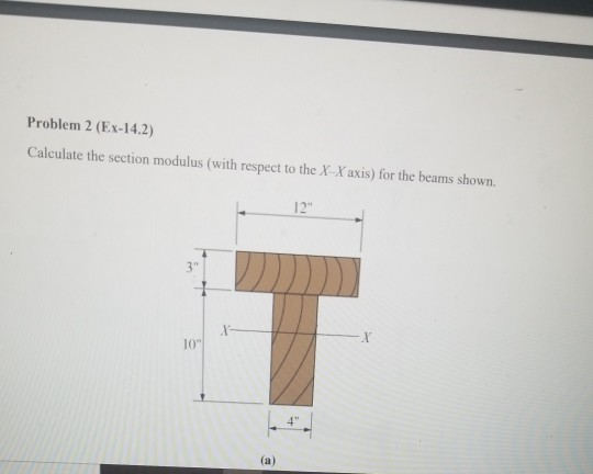 Solved Problem 1 (Ex-14.1) Calculate the section modulus for | Chegg.com