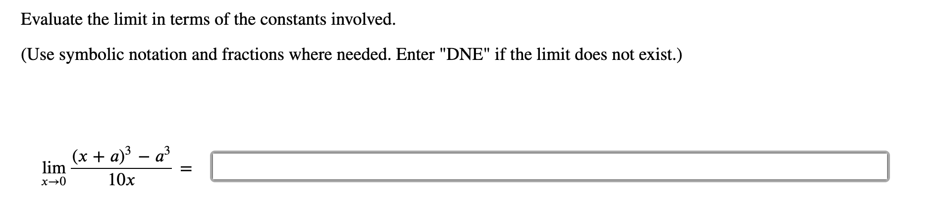 Solved Evaluate the limit in terms of the constants | Chegg.com