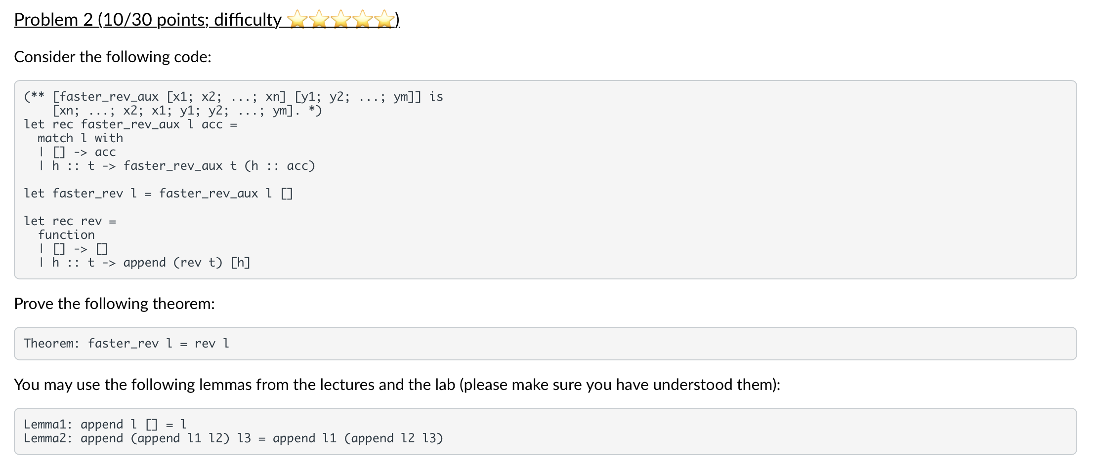Solved Problem 2 (10/30 points; difficulty Consider the | Chegg.com