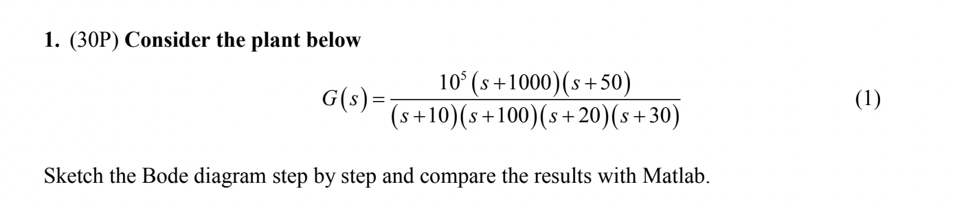 Solved (30P) ﻿Consider the plant | Chegg.com