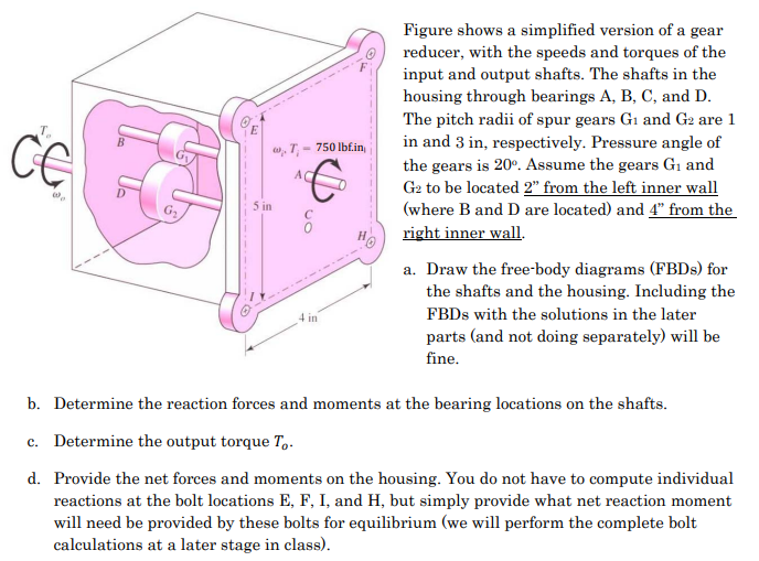 Solved Figure shows a simplified version of a gear reducer, | Chegg.com