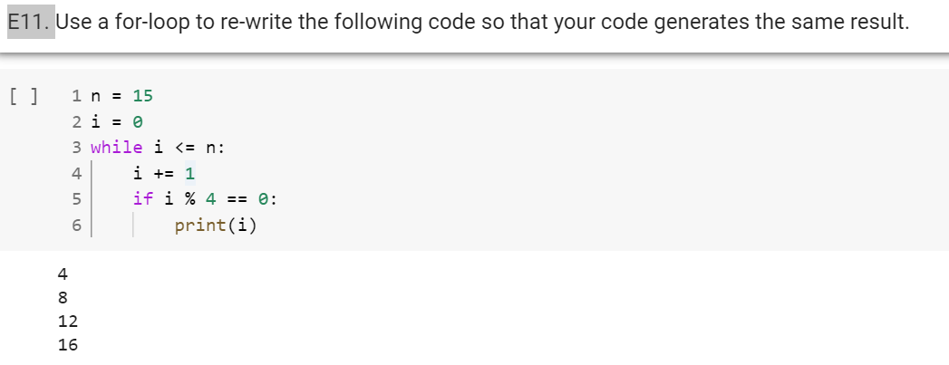 Solved E11. Use a for-loop to re-write the following code so | Chegg.com