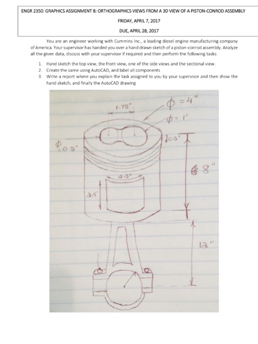 Piston Drawing Autocad