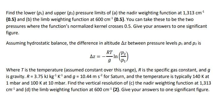Solved [CLO5] {3} The figure shows nadir and limb weighting | Chegg.com