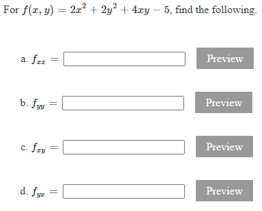 Solved f(x,y)=2x2+2y2+4xy−5 | Chegg.com