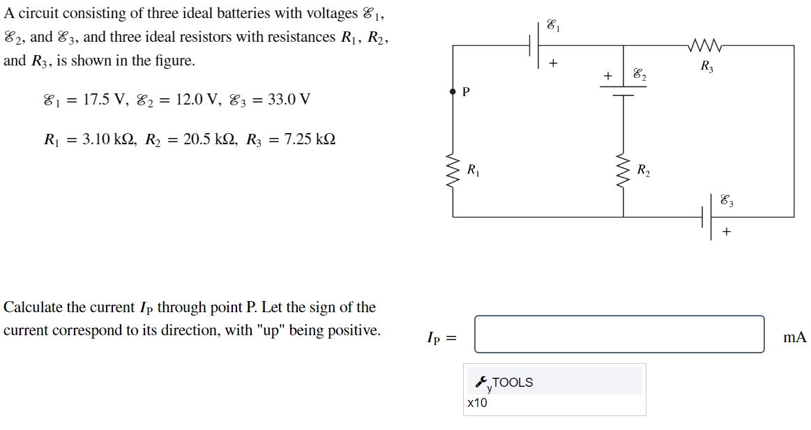 Solved A circuit consisting of three ideal batteries with | Chegg.com