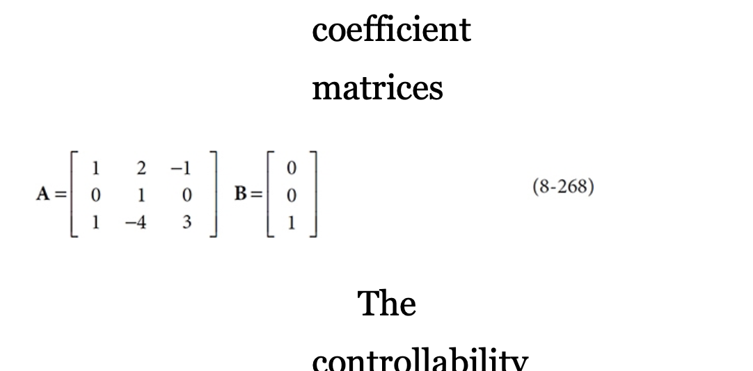 Solved coefficient matrices 1 2 -1 0 A= 0 0 BE (8-268) 1 -4 | Chegg.com