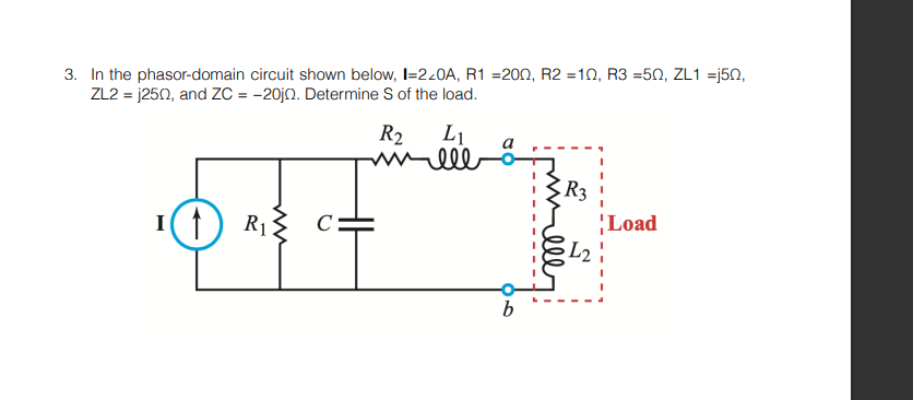 Solved 3. In the phasor-domain circuit shown below, 1=220A, | Chegg.com