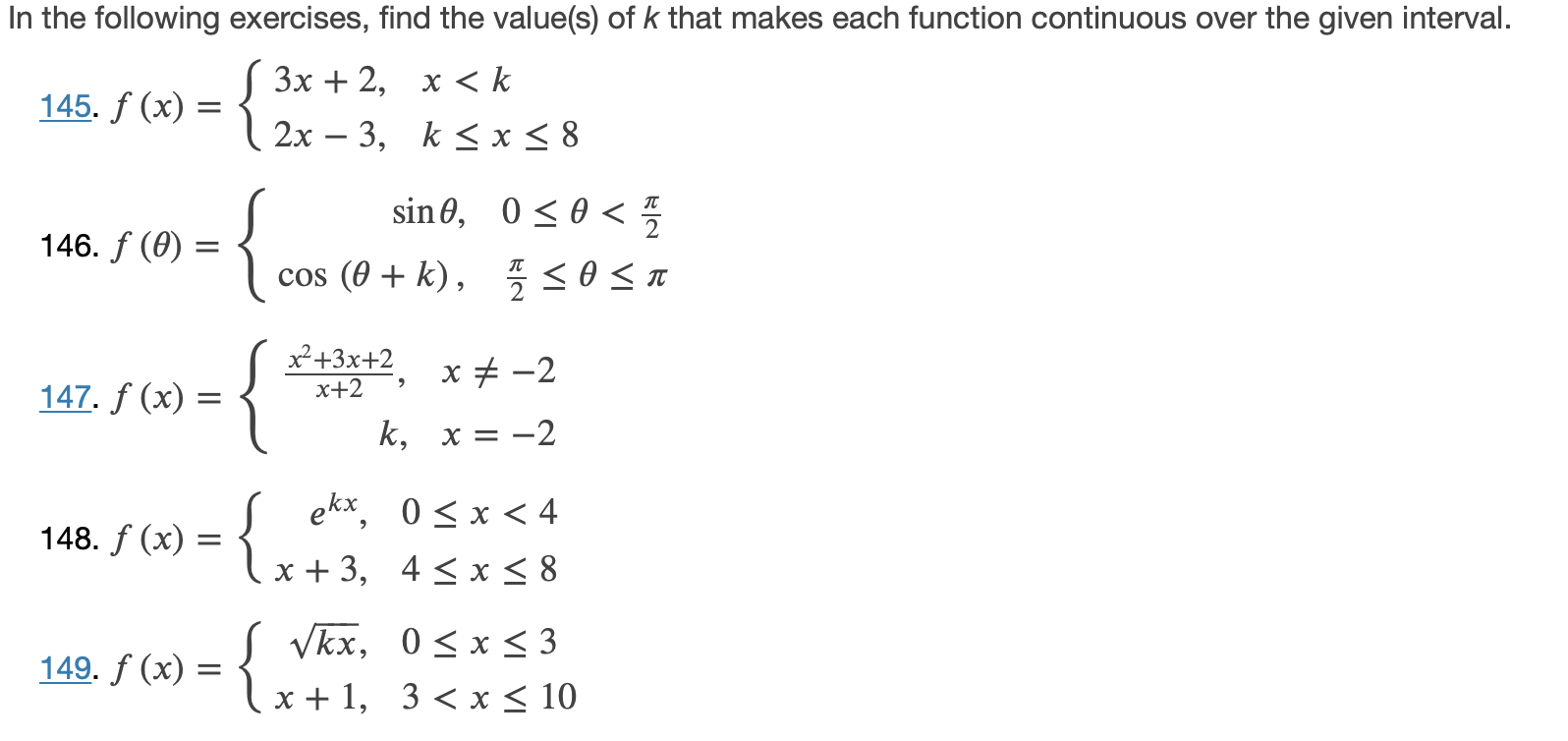 Solved In the following exercises, find the value(s) of k | Chegg.com