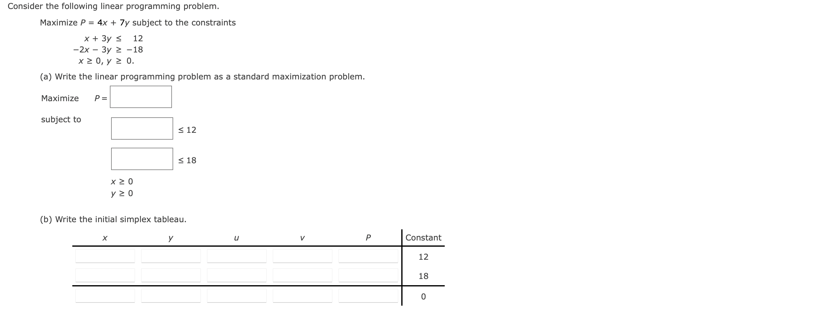 Solved Consider the following linear programming problem. | Chegg.com