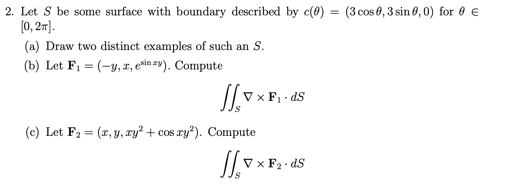 Solved 2. Let S be some surface with boundary described by | Chegg.com