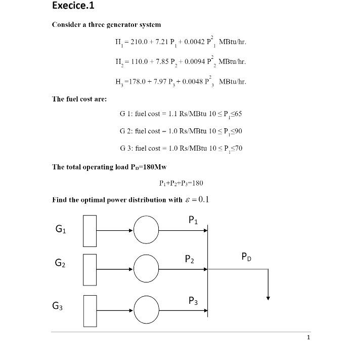 Solved Execice.1 2 Consider a three generator system 11, = | Chegg.com