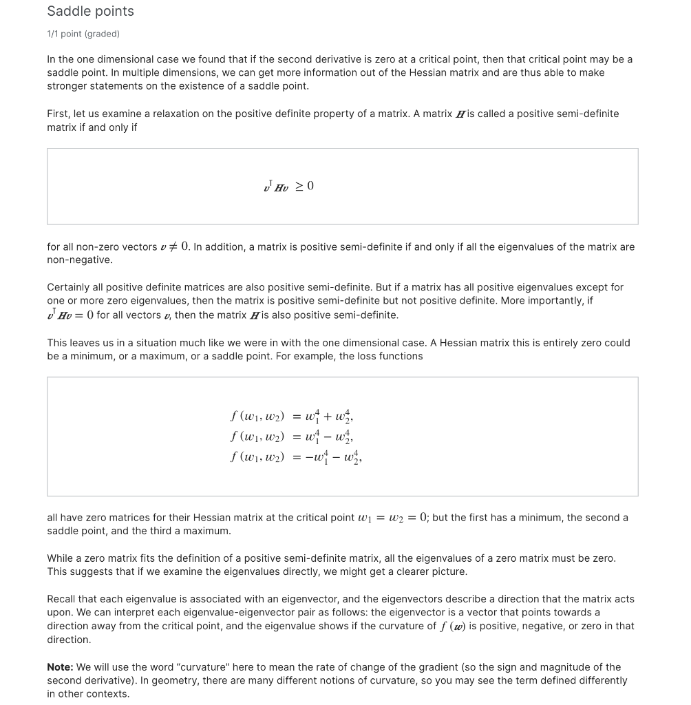 Solved Saddle points 1/1 point (graded) In the one | Chegg.com
