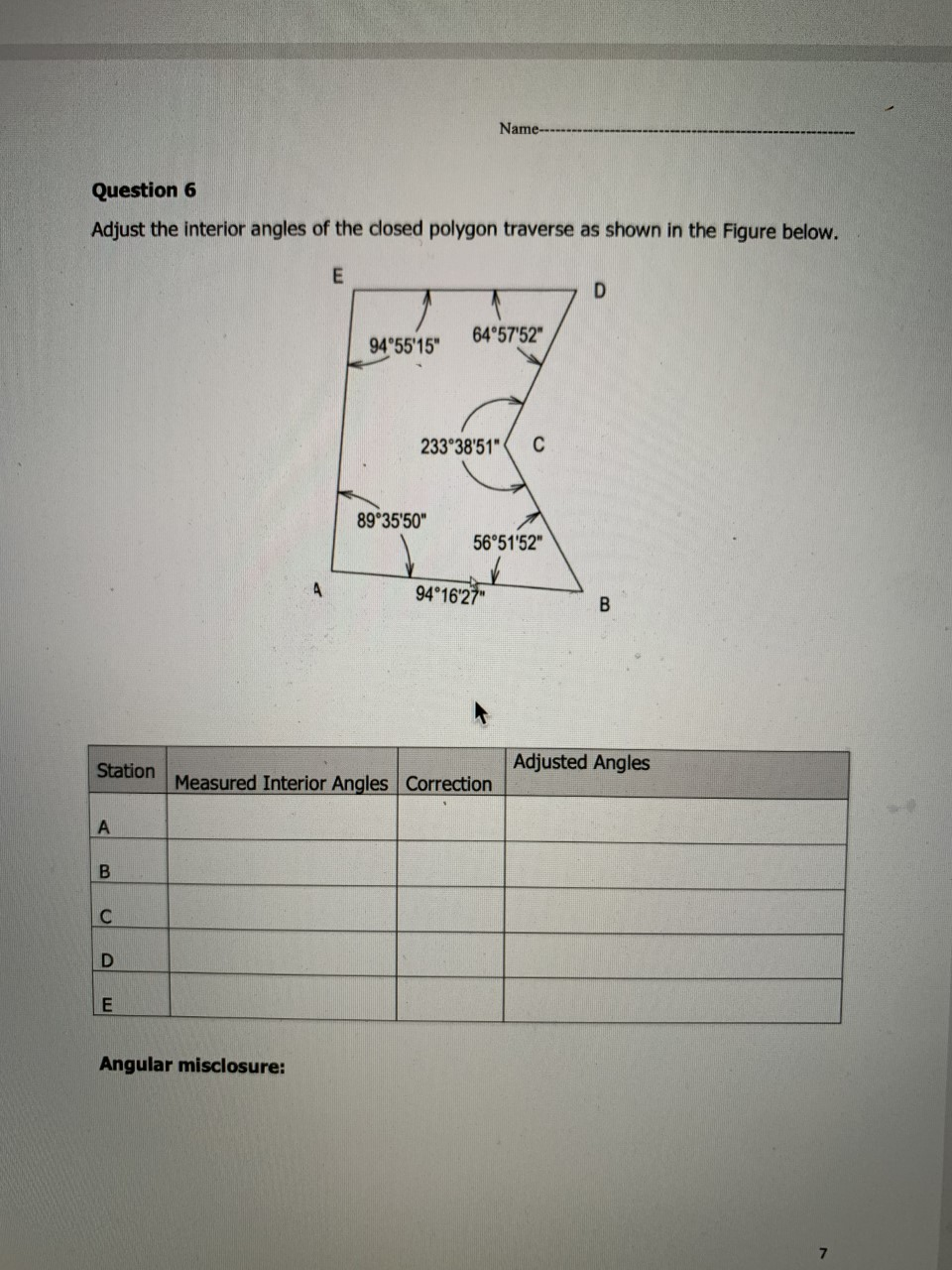 Solved Name- Question 6 Adjust the interior angles of the | Chegg.com