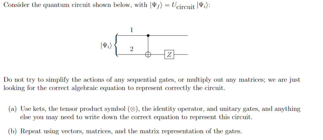 Solved Consider the quantum circuit shown below, with | Chegg.com