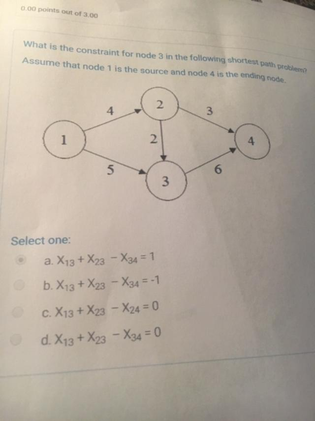 Solved 0.00 points out of 3.00 What is the constraint for | Chegg.com