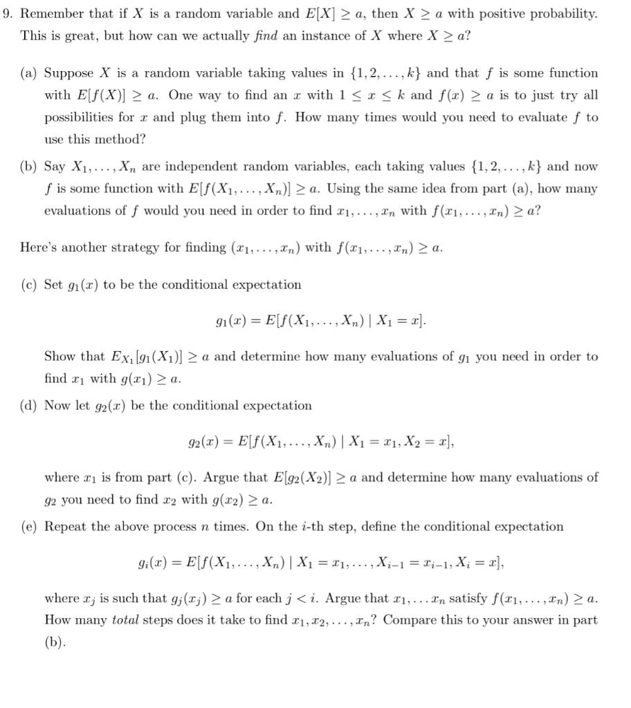 Remember that if X is a random variable and E[X]≥a, | Chegg.com