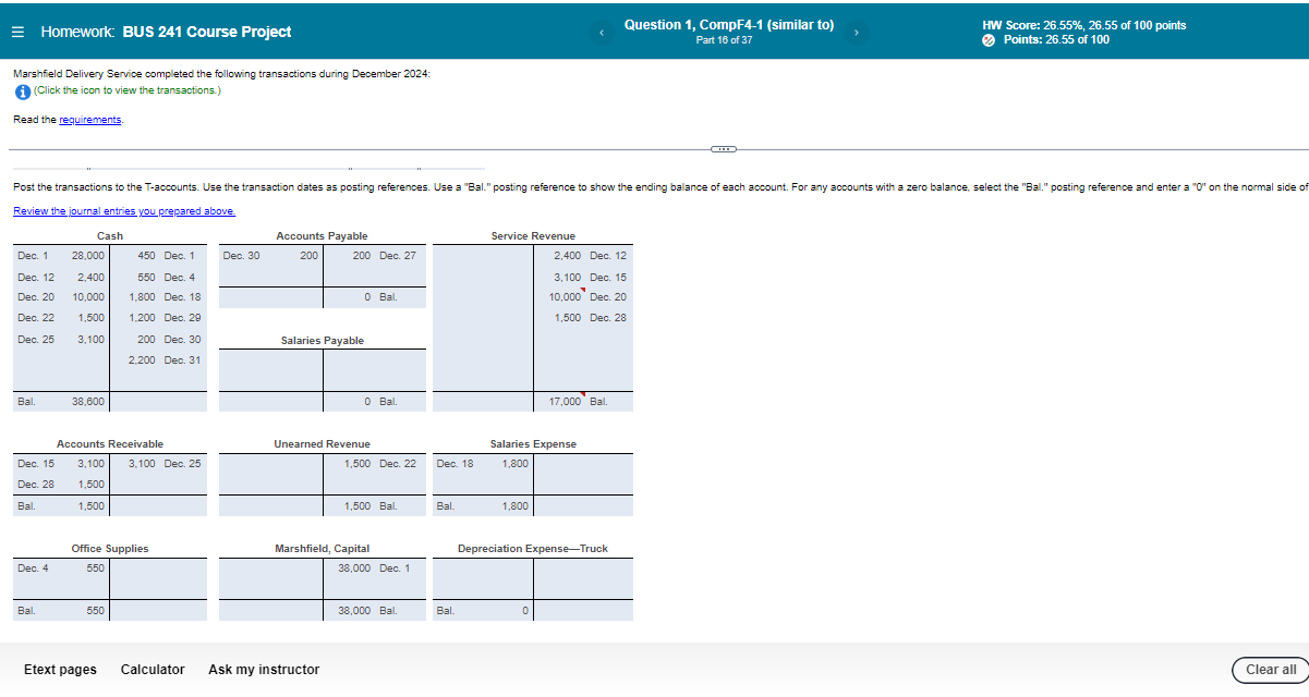 Solved Homework: BUS 241 Course Project Marshfield Delivery | Chegg.com