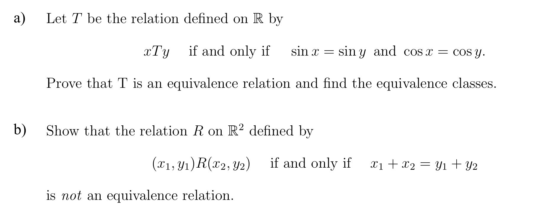 Solved Please write everything out if possible. a) ﻿Let T | Chegg.com