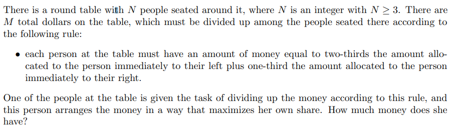 Solved There is a round table with N people seated around | Chegg.com