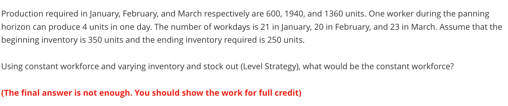 Solved Production required in January, February, and March | Chegg.com