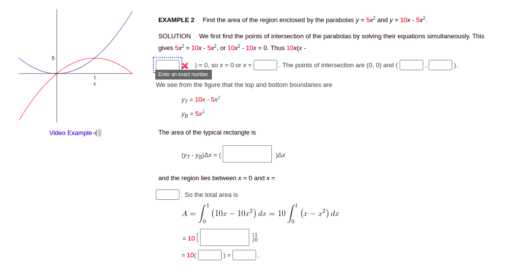 Solved EXAMPLE 2 Find the area of the region enclosed by the | Chegg.com