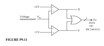 Solved 9.11 In Figure P9.11, if VM>12 V, turn an LED ON | Chegg.com