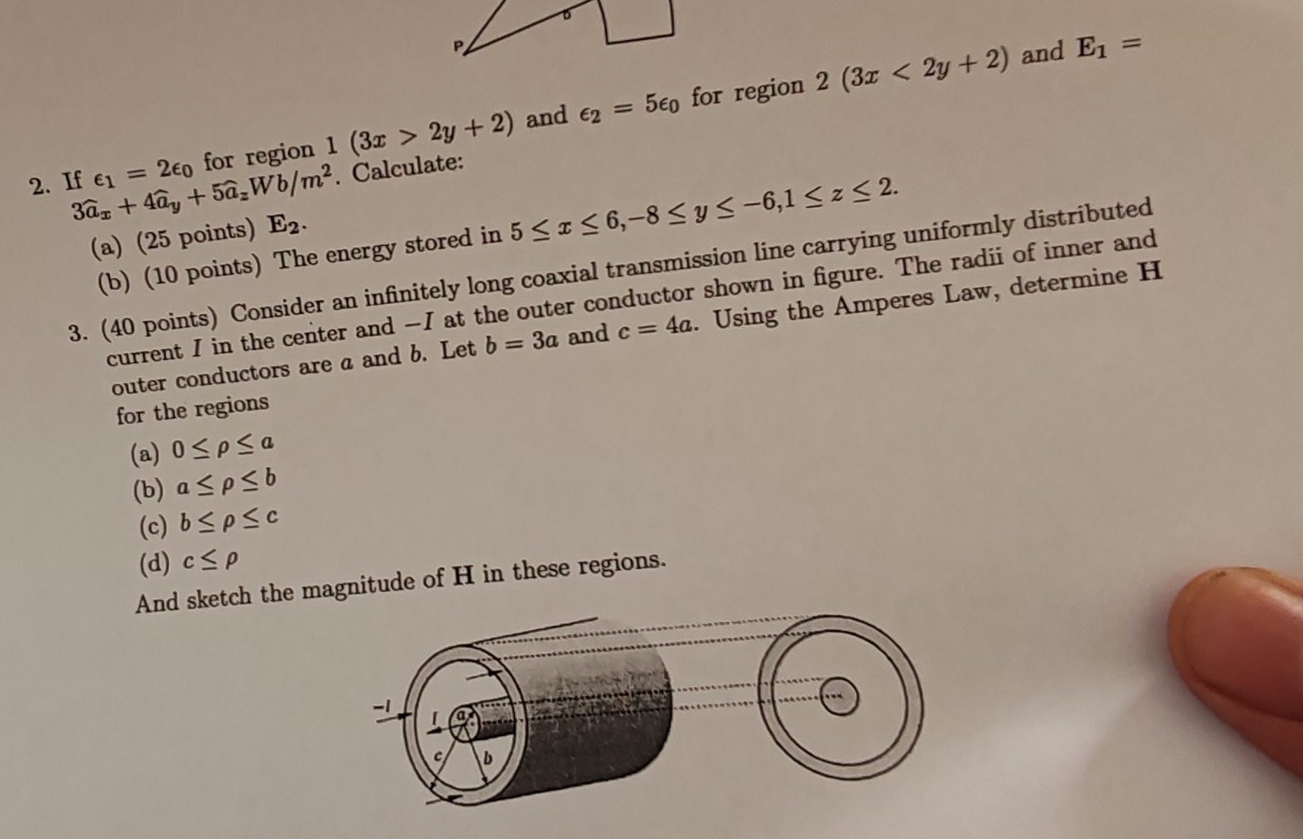 Solved ( 40 ﻿points) ﻿Consider an infinitely long coaxial | Chegg.com