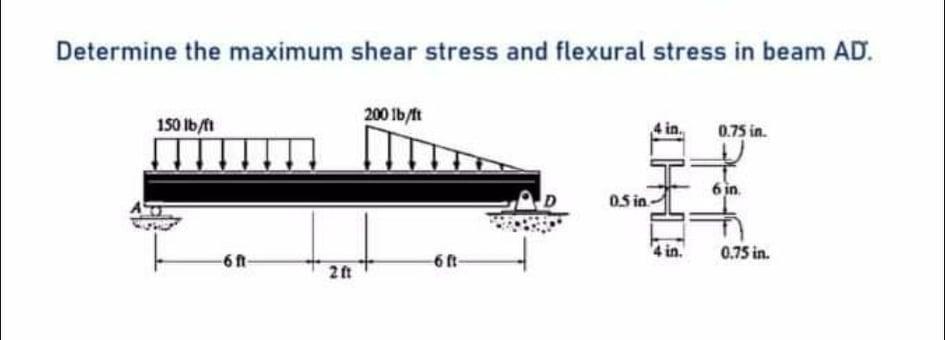 Solved Determine the maximum shear stress and flexural | Chegg.com