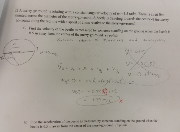 Solved 2) A merry-go-round is rotating with a constant | Chegg.com