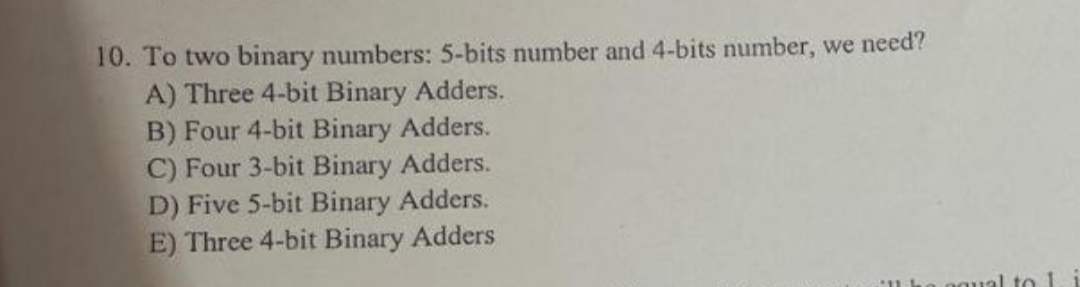 To two binary numbers: 5 -bits number and 4-bits | Chegg.com